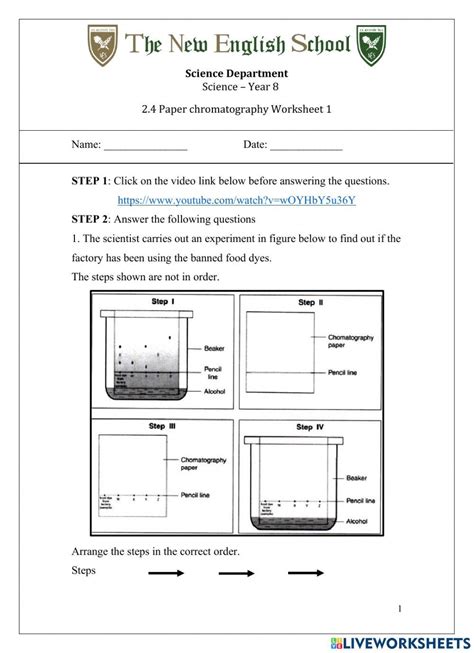 2 4 Paper Chromatography Worksheet Online Exercise For Live Worksheets Library