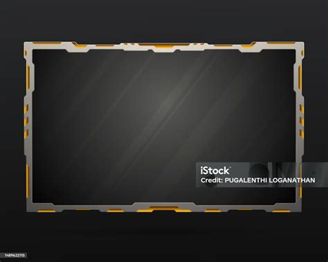 실버 및 골드 테두리 게임 Gui 라이브 스트림 웹캠 오버레이 스크린 패널 프레임 템플릿 Brand Name Video Game