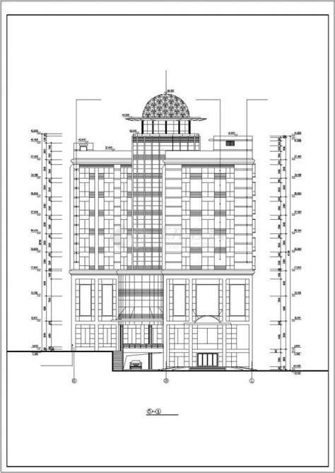 西宁市莫家路某10层框架结构商务大酒店全套建筑设计cad图纸酒店土木在线