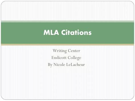 PPT MLA Citations PowerPoint Presentation Free Download ID 1696907