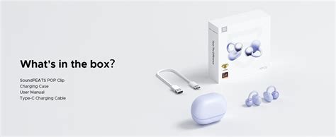 Soundpeats Pop Clip Wireless Open Ear Earbuds Button Control Lightweight Comfort