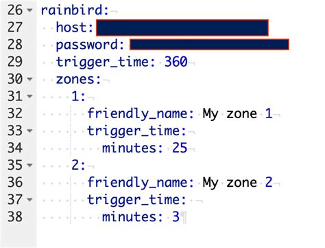 rainbird integration configuration home assistant community