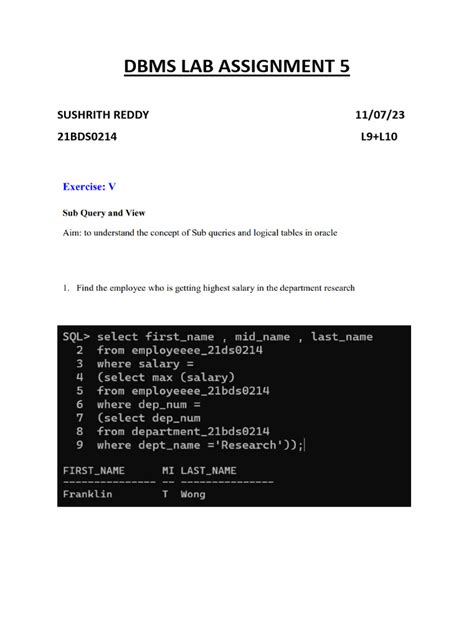 dbms lab assignment 5 21bds0214 pdf