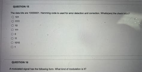 Solved The Data Bits Are 10000001 Hamming Code Is Used For
