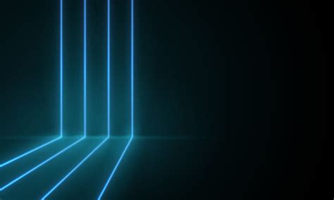 벽과 바닥을 따라 네온 램프 밝은 네온 조명이 있는 추상적인 배경 빛나는 네온 불빛 조명 프레임 디자인 추상적인 우주의 생생한 색상 배경 방의 원근감 효과 인테리어 디자인