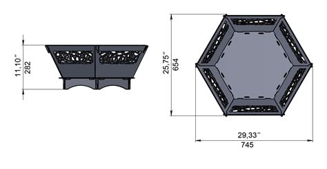 Hexagon Fire Pit V1 Dxf Files For Plasma Laser Cutting Cnc Etsy
