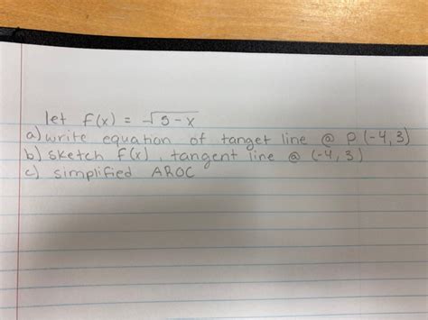 Solved Let F X 15 X A Write Equation Of Tanget Line P