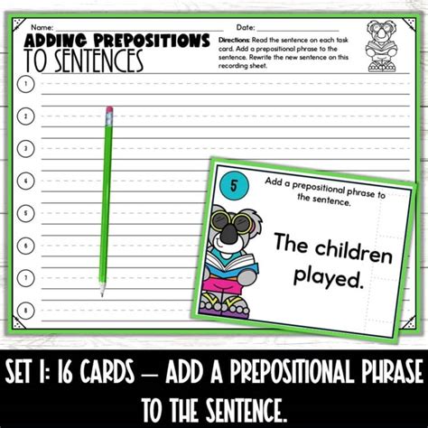 Prepositions Task Cards 4 Differentiated Sets Of Cards Tpt