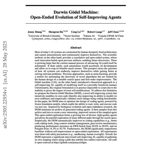 🌟 New Paper Open Ended Evolution Of Self Improving Agents Elvis S