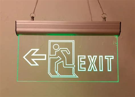 GREEN RED Led Exit Sign Board Shape Rectangle Dimensions X