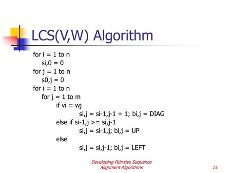 Ppt Developing Pairwise Sequence Alignment Algorithms Powerpoint Presentation Id150859
