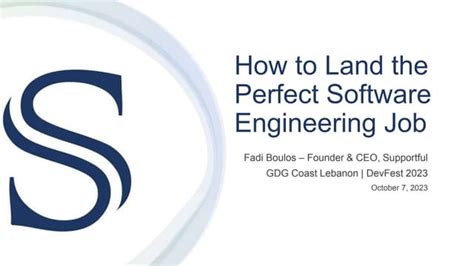 How To Land The Perfect Software Engineering Job Ppt