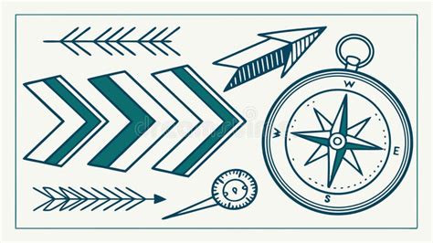 Compass And Arrows Direction Signs Navigation And Guidance Vector Design Generative Ai Stock