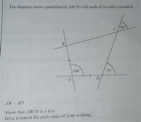 Solved The Diagram Shows Quadrilateral Abcd With Each Of Its Sides