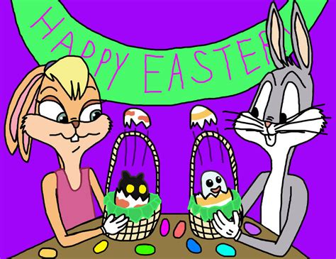 Lola Bunny And Bugs Bunnys Easter With Digi Eggs By Sb1991 On Deviantart