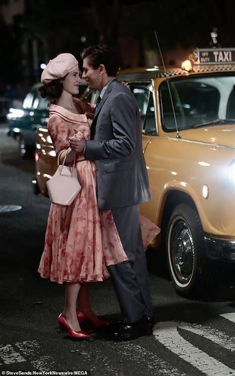 Rachel Brosnahan Is Classically Chic In A Pink Dress On The Set Of The Marvelous Mrs Maisel In