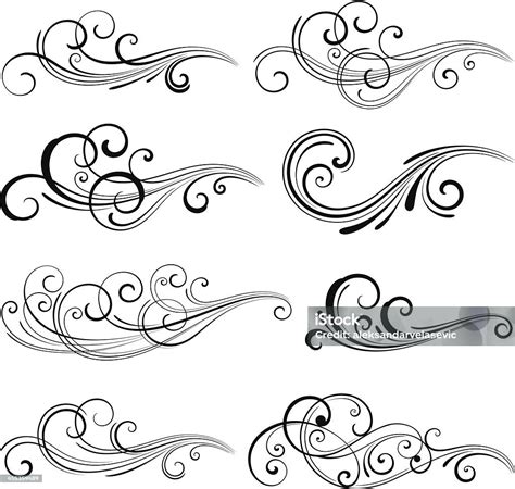 Swirl Elements Stock Illustration Download Image Now Arts Culture And Entertainment Black