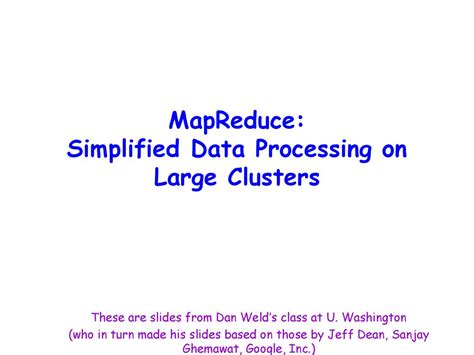Mapreduce Simplified Data Processing On Large Clusters Ppt Download
