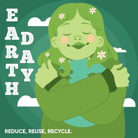 Girl Character Hugging Planet Earth Earth Day Poster Vector