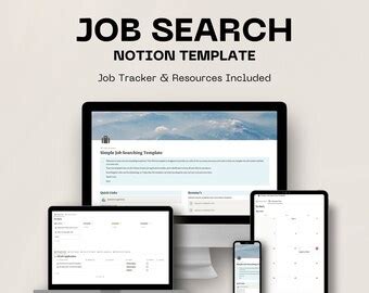Notion Job Tracker Template Notion Job Search Job Application Freelance Career Planner Job