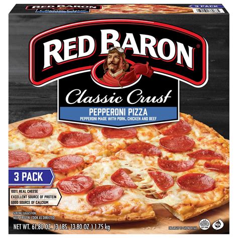 Red Baron Pepperoni Classic Crust Frozen Pizza 61 81 Oz 3 Pk