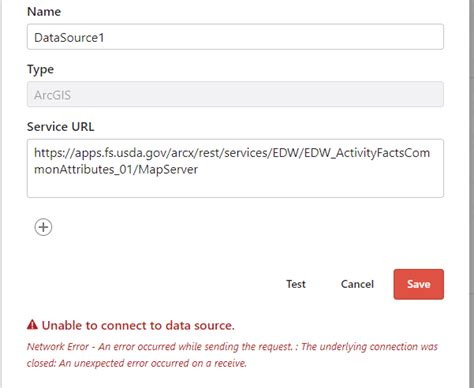 Cant Add Pubic Facing Map Service To Vgs Reporting Data Source