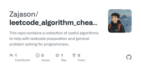 GitHub Zajason Leetcode Algorithm Cheatsheet This Repo Contains A