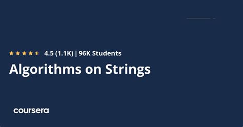 Algorithms On Strings Coursera