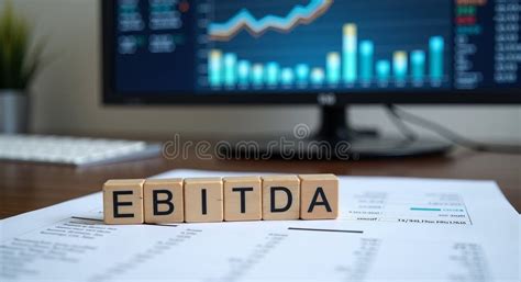 Ebitda Financial Analysis Concept On Computer Screen For Investment Insights And Strategy Stock