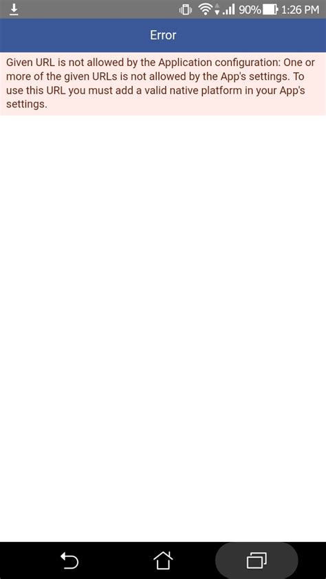 Javascript Cordova Android Facebook Login Error Stack Overflow