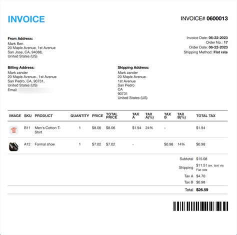 Adding Tax Column In A Woocommerce Invoice Using Customizer