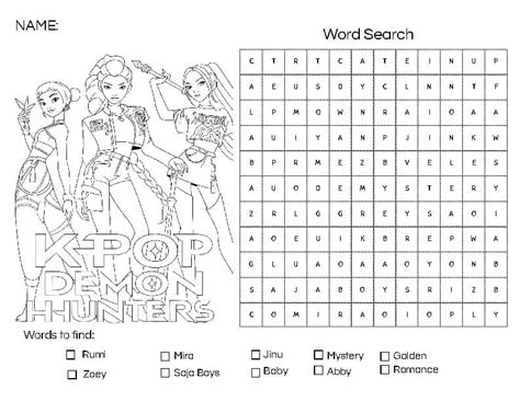 K Pop Demon Hunters Word Search By Making Magic With Ms Mossi Tpt