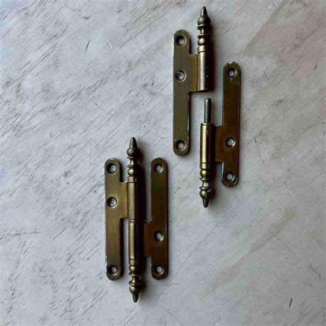 Narrow Brass Steeple Top Hinges Historic House Salvage