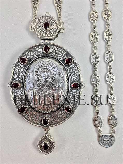 Купить крест мощевик наперсный серебряный с цепью