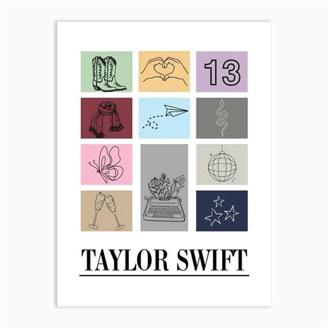 Taylor Swift Album Titles 2 Art Print By Music Soul Fy