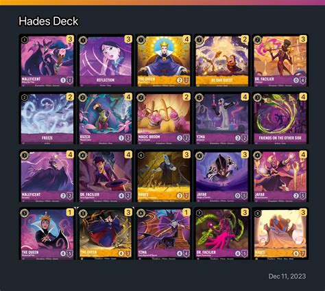 Hades Deck Lorcana Deck Disney Lorcana