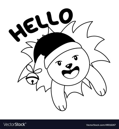 Hello Teddy Royalty Free Vector Image Vectorstock