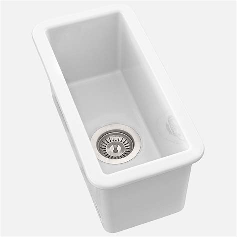 Sanindusa White Ceramic Undermount Small 12 Bowl Sink Small