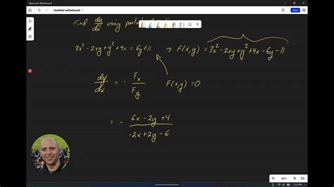 Implicit Differentiation By Partial Derivatives Youtube