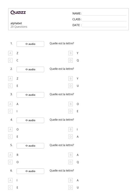 50 Alphabet Charts Worksheets For 6th Class On Quizizz Free And Printable
