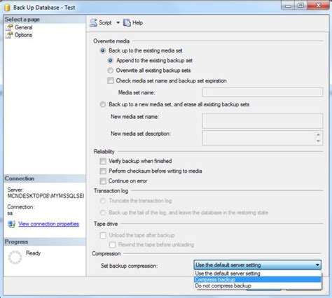 Database Backup With Compression In Sql Server