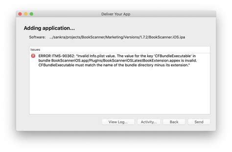 Error Itms 90362 Invalid Info Plist Value