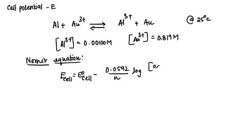 Solved Standard Cell Potentials Ecell E Cathode E Anode Al3 Ni2 Overall Redox