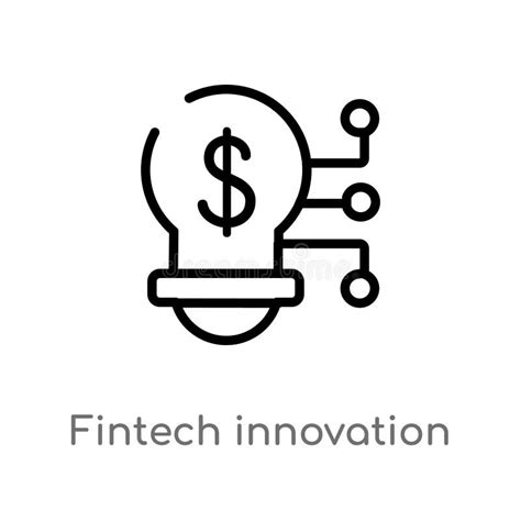 Outline Fintech Innovation Vector Icon Isolated Black Simple Line Element Illustration From
