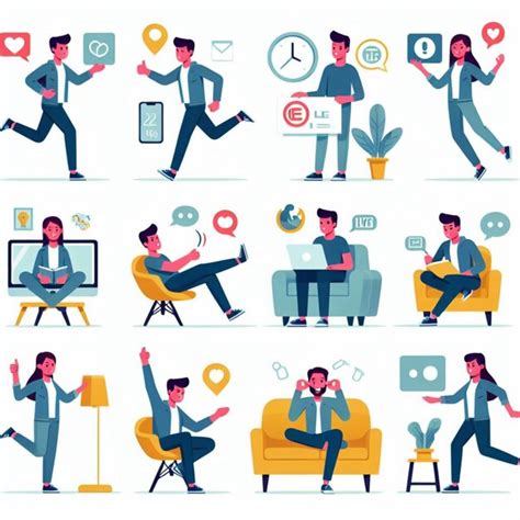 Premium Photo Flat Design Character Set