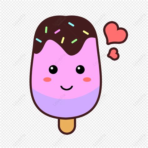 손으로 그린 아이스크림 이모티콘 팩 Png 일러스트 무료 다운로드 Lovepik