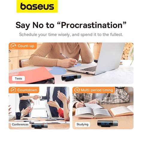 Đồng hồ báo thức hẹn giờ Đếm ngược màn hình kỹ thuật số baseus heyo