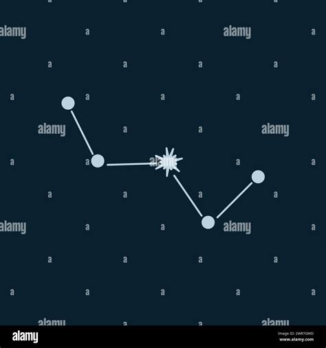 Cassiopeia Constellation Vector Illustration Stars In The Night Sky