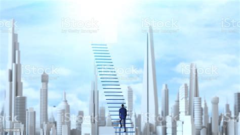 성공의 길 계단을 오르는 성공적인 사업가 목표 달성 경력 만들기 전문 성장 은행 투자 자문 돈 개념 만들기 3d 렌더링 그림 개념에 대한 스톡 사진 및 기타 이미지 Istock