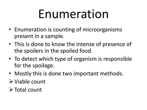 Enumeration Methods Ppt Pptx